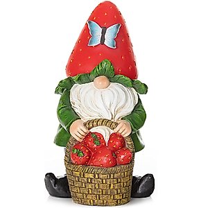 VP Home Strawberry Gnome Solar Powered LED Outdoor Decor Garden Light Great Addition for Your Garden, Solar Powered Light Garden Gnome, Christmas Decorations Gifts