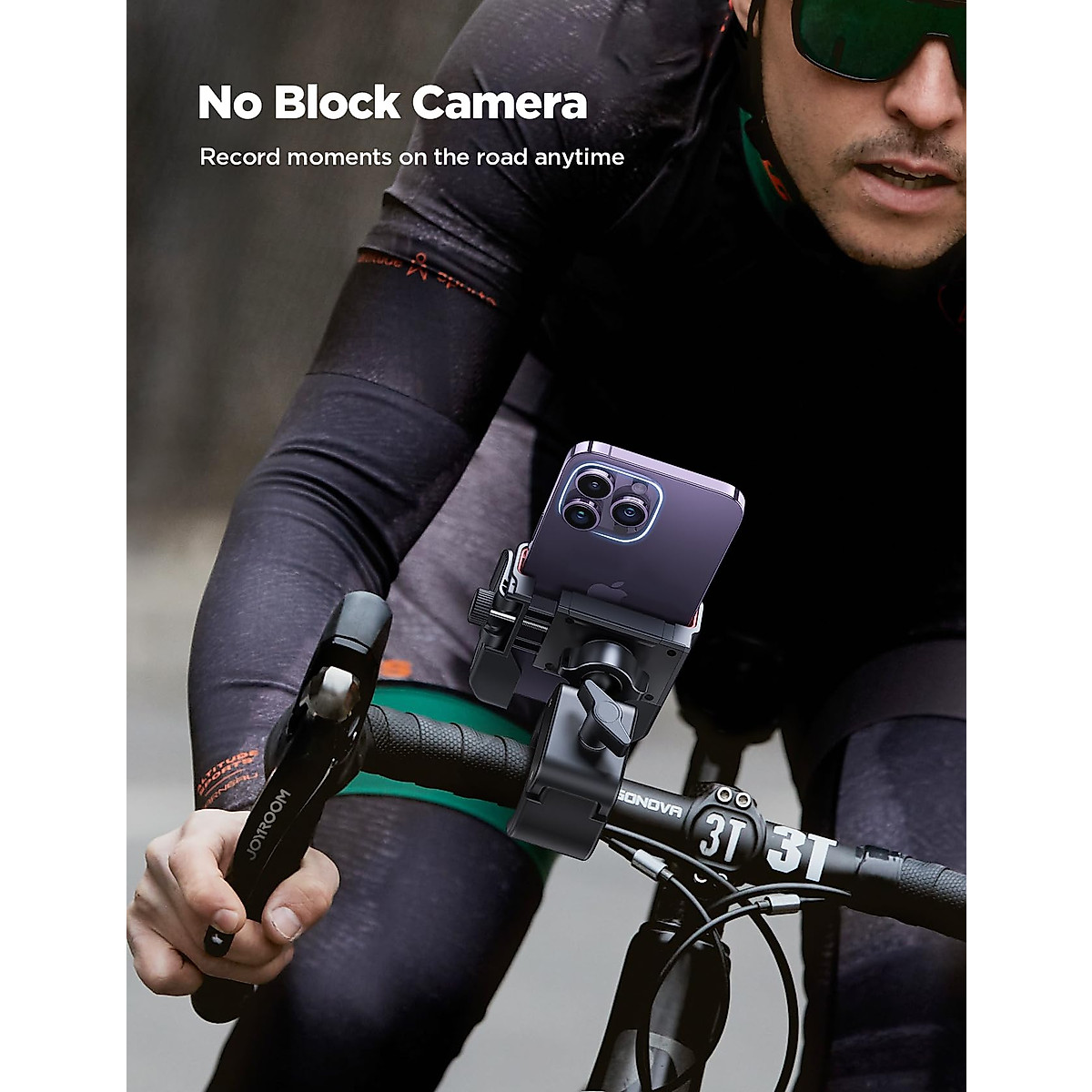 JOYROOM Motorcycle Bike Phone Mount Holder Bicycle Handlebar Cell Phone Mount - Stroller Scooter Phone for iPhone Samsung Galaxy 4.7''-7'' Cellphones - Motorcycle Mountain Bike Accessories