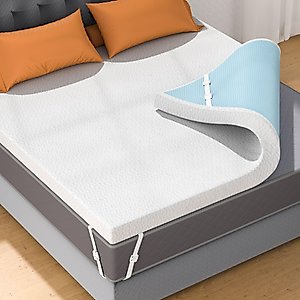 3 Inch Gel Memory Foam Mattress Topper King Size, High Density Ventilated Memory Foam Bed Mattress Topper for Back Pain,Non-Slip Design with Removable Bamboo Cover