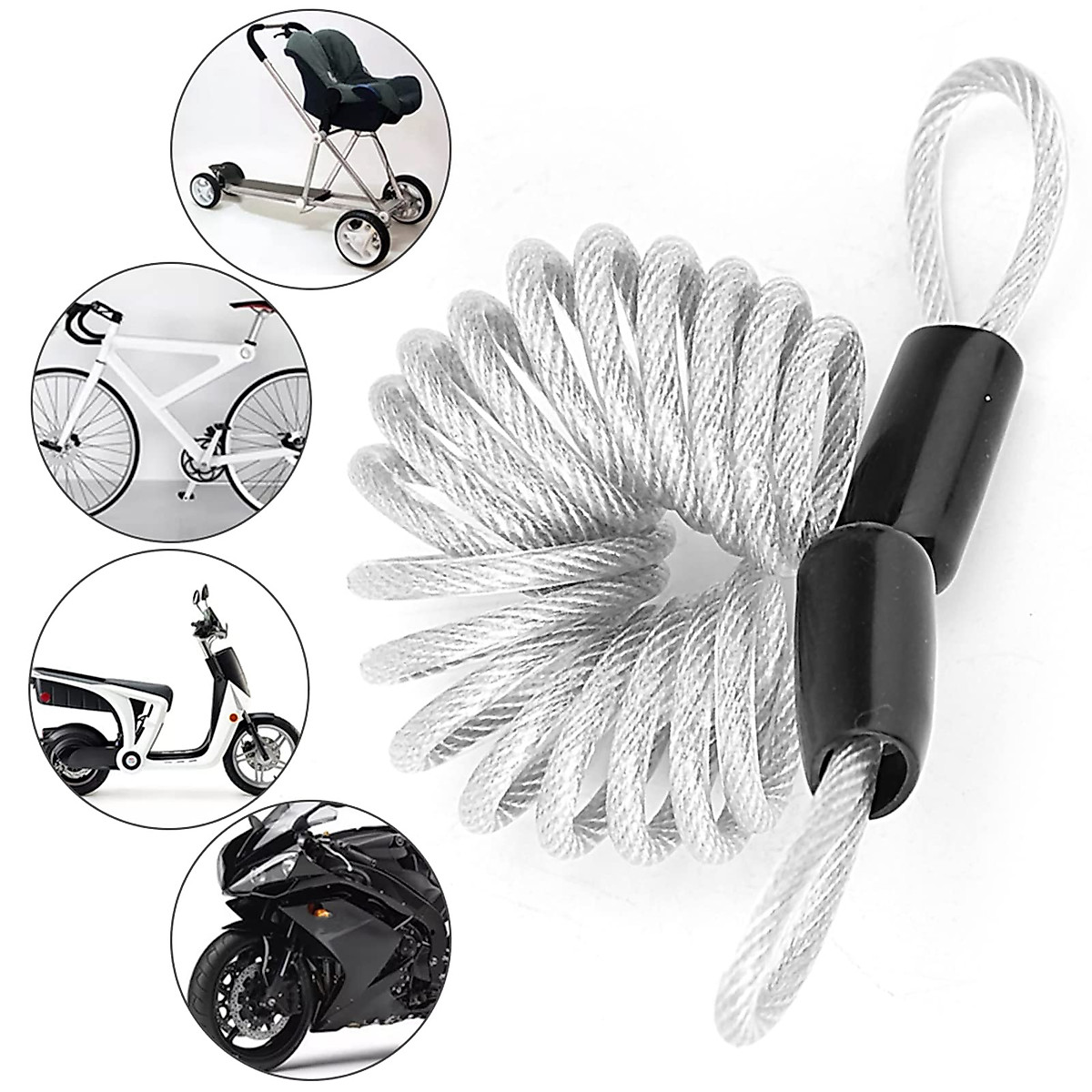 Jovenn Wire Lock Bicycle Lock, Secure Steel Steel Wire Lock, Bike for Luggage Bicycle Helmet