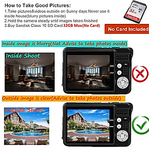 HD Mini Digital Camera, Digital Camera for Kids Teens Students-Travel,Camping,Birthday Gifts