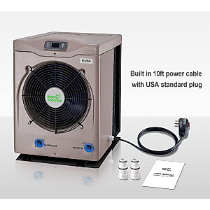 ECOPOOLTECH-Pool Heater for Above Ground Pools,Pool Heat Pump,14000BTU/hr,Up to 5000gallons,110V~120V/60Hz