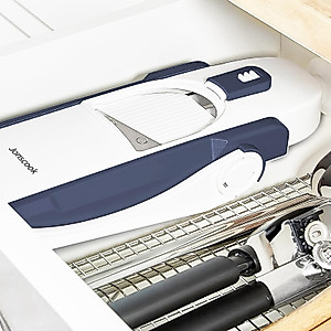 Jonscook Multifunctional Kitchen Gadgets Mandoline Food Slicer, Safe Veggie Chopper Vegetable Cutter, French Fry Cutter Onion Chopper Vegetable Slicer Fruit Cutter Dicer For Meal Prep - DeepBlue