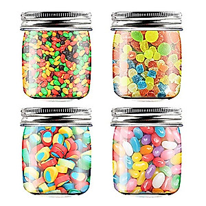 novelinks 8 Ounce Clear Plastic Jars Containers With Screw On Lids - Refillable Round Empty Plastic Slime Storage Containers for Kitchen & Household Storage - BPA Free (16 Pack)