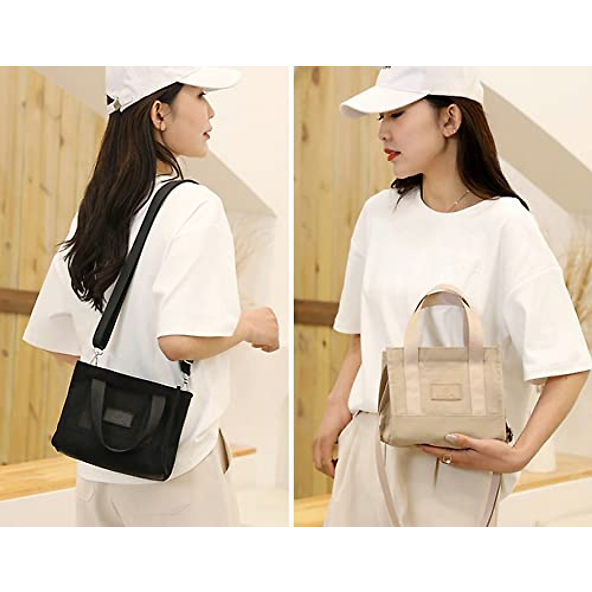 Mini Hobo Bag Women Chic Tote Bag Stylish Students Casual Nylon Waterproof Crossbody Bag Shoulder Bag