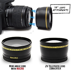 Canon EOS Rebel Accessory Kit - 58mm Lens Filter Set for T7i, T6i, T6S, T5i, T5, T4i, T3i, T3, T2i, EOS 80D, 70D, 77D, 60D, 5D, 5D Mark III, 1200D, 1100D, 100D, SL1, M3, M2, M, Xsi, XTi, XT