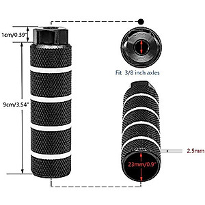 wansha Bike Pegs - High Strength Alloy Foot Pegs for BMX and Bicycle (Striped Black, 2pairs)