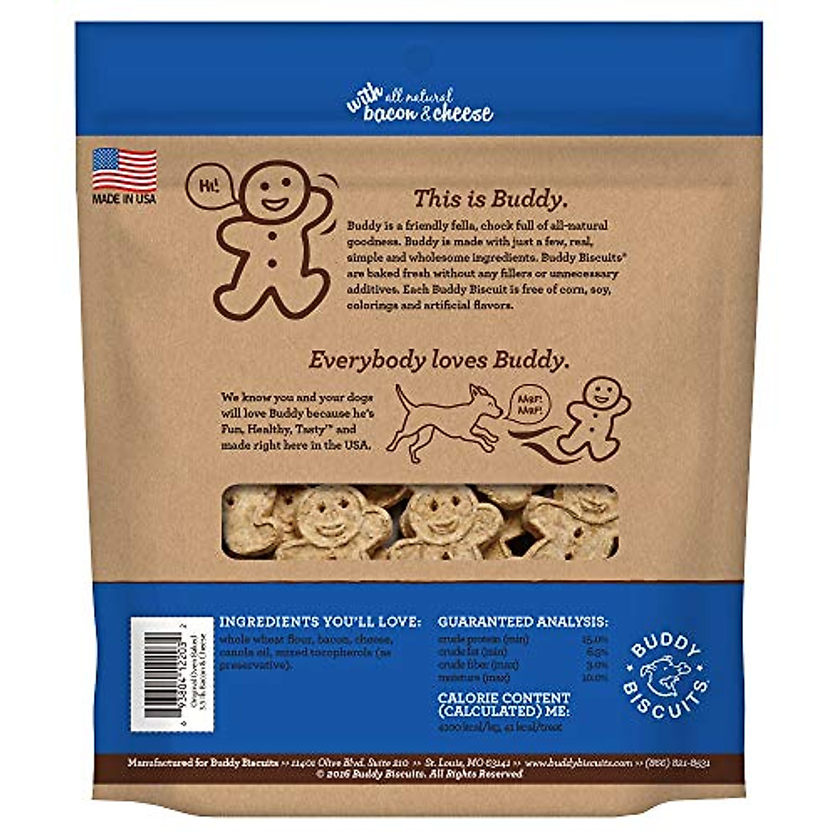 Cloud Star, Buddy Biscuits Bacon & Cheese Bulk Biscuits, 3.5 Pound