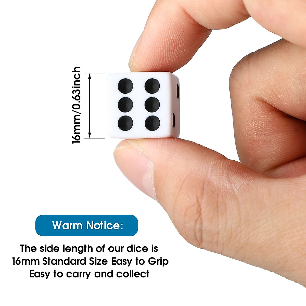 100 PC White Dice (16MM), Board Games, Parties, Educational Activities