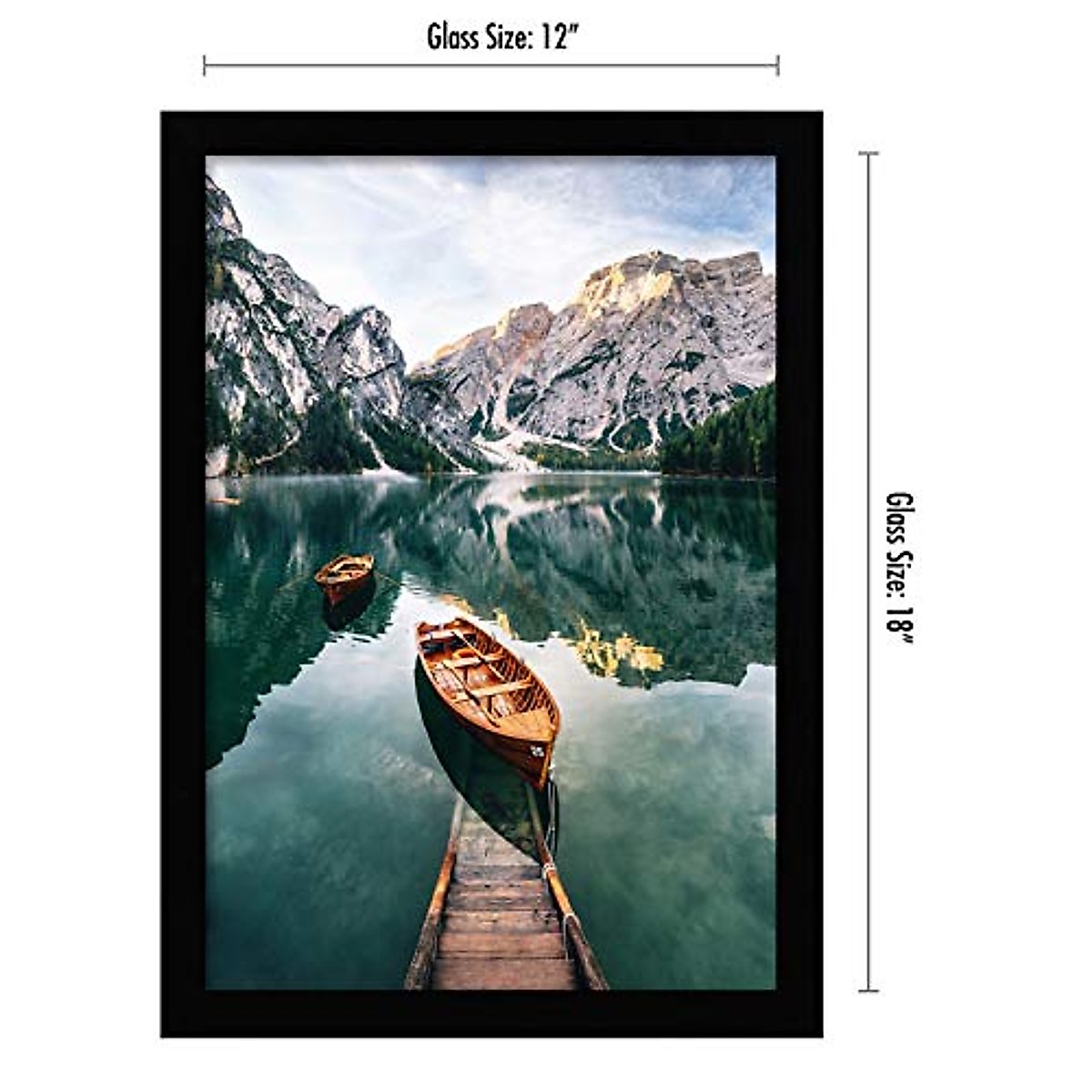 Americanflat 12x18 Black Picture Frame - Composite Wood with Shatter Resistant Glass - Horizontal and Vertical Formats for Wall with Included Hanging Hardware