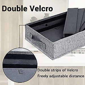 VERONLY Silverware Storage Box - Flatware Case Chest Box, 5 Compartment Tableware Cutlery Container with Removable PVC Lid and Easy to Carry Handles,Large Capacity Utensils(Light Grey)