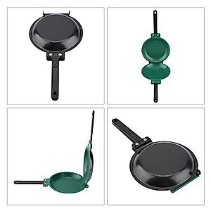 OKJHFD Double Sided Frying Pan, Professional Durable Non stick Ceramic Coating Flip Frying Pan,Pancake Maker for Household Kitchen Cookware
