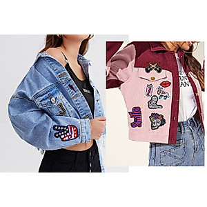 Meneng Embroidered Patches Iron-on Appliques: 30pcs Assorted Cool Punk Embroidery Sew-on Patch for Jackets Clothing