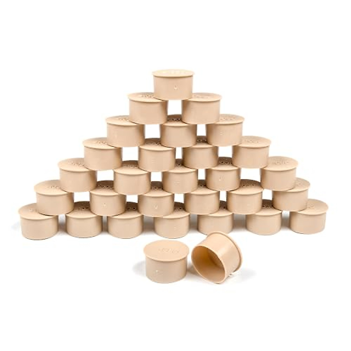 Pool Fence Hole Cover Deck Patio Ground Caps 1.25 Inch Fit Standard 1.25" Holes 1-1/4 inch Diameter (1-1/4 in. Pack of 30, Almond Beige)