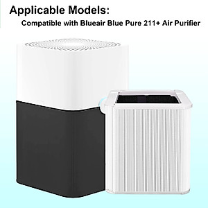 Replacement Filter Compatible with Blueair Blue Pure 211+ Air Purifier, Foldable Particle and Activated Carbon Filter, Allergen and Odor Removal