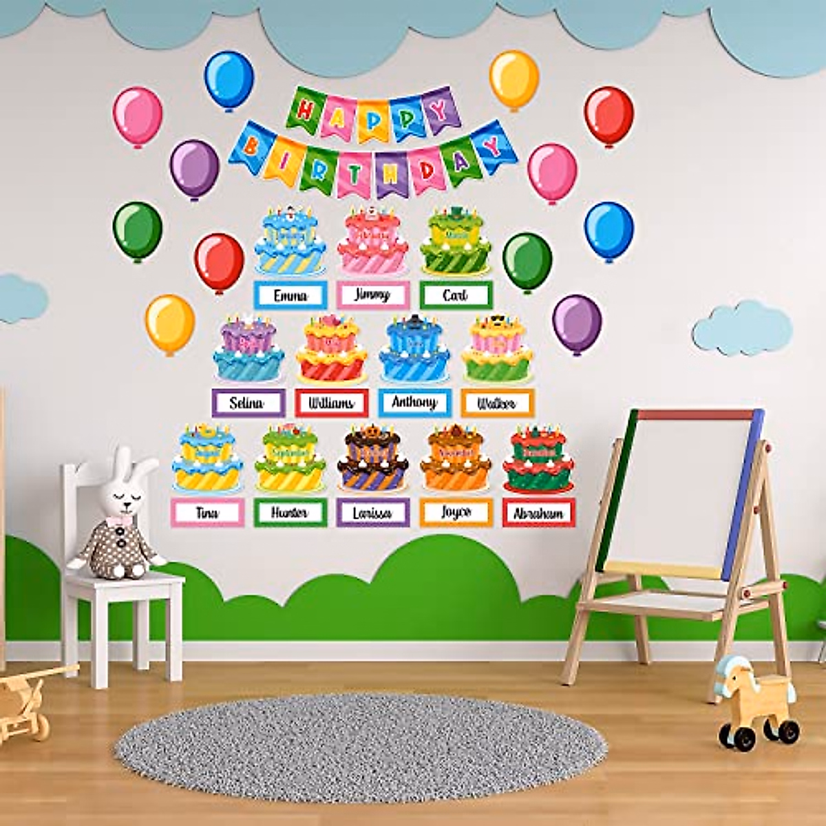 74-Pc Happy Birthday Classroom Bulletin Board Set