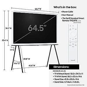 SAMSUNG 65-Inch Class The Serif LS01B Series - QLED 4K Smart TV with Alexa Built-in (QN65LS01BAFXZA, 2022 Model) (Renewed)