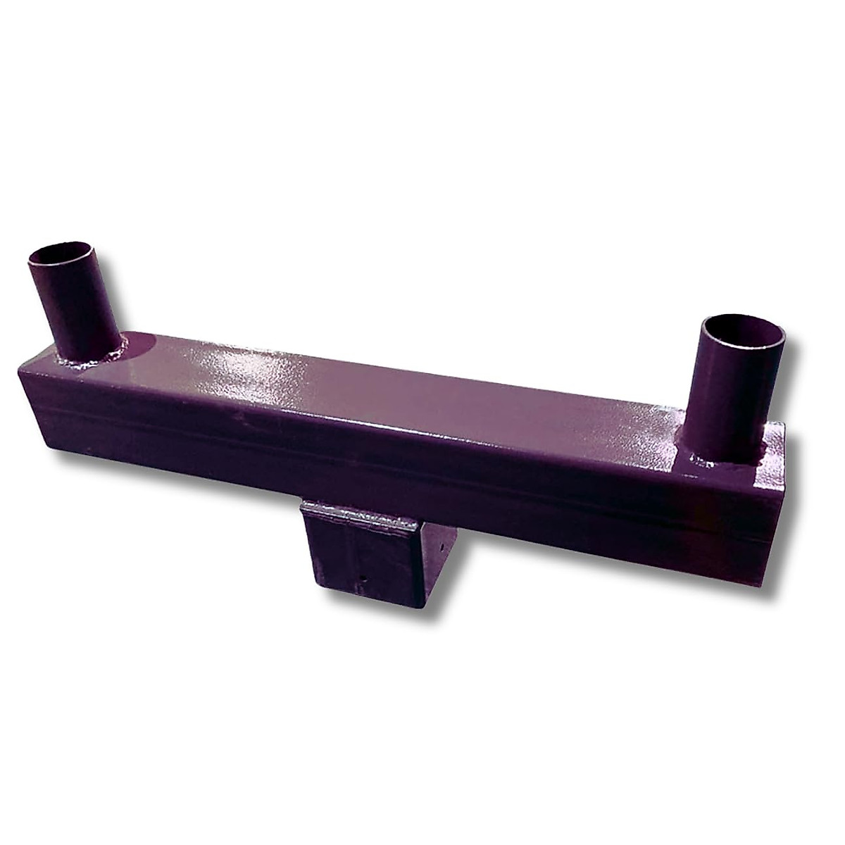 Low Profile Bullhorn with 2 Tenons, Square Base Bullhorn Tenon Adapter for 2 Lights, Top Mount Bracket for 2 3/8" Slip Fitter Mount Parking Lot Street Light