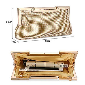 Selighting Women's Rhinestones Crystal Evening Bags Clutches Formal Wedding Clutch Purse Prom Cocktail Party Handbags (One Size, Gold)