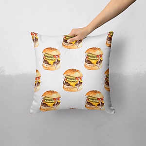 iiRov Sloppy Cheeseburger Pattern - Custom Decorative Home Decor Indoor or Outdoor Throw Pillow Cover for Sofa, Bed or Couch Cushion (Pillow CASE Cover ONLY)