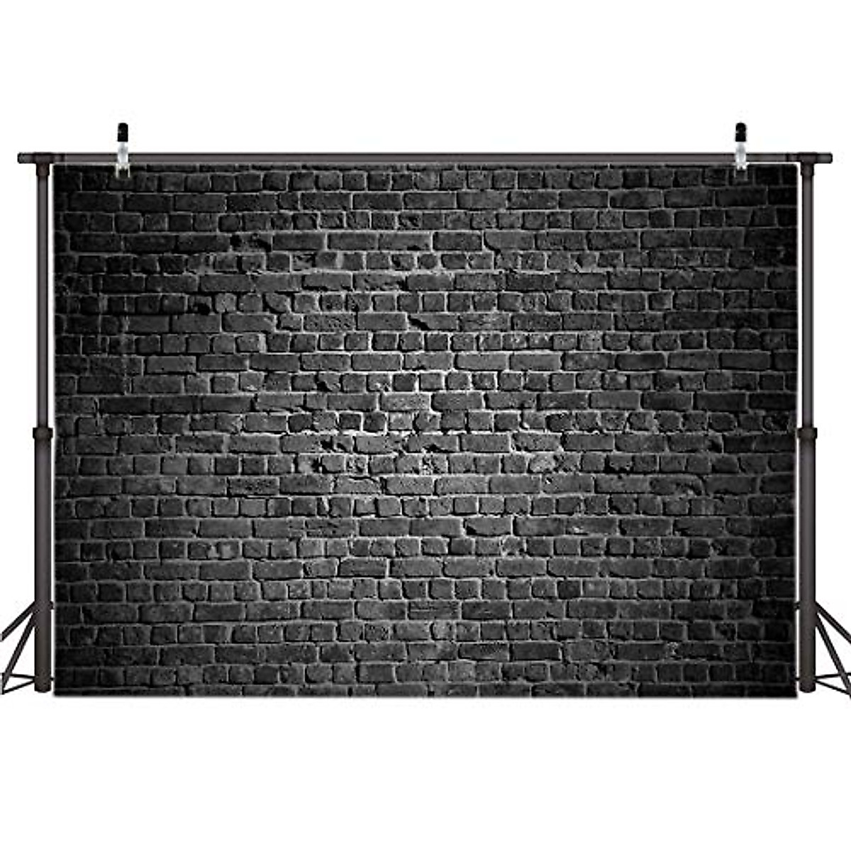AIIKES 7x5FT Black Brick Backdrop Brick Wall Backdrop for Photography Baby Shower Birthday Party Decoration Backdrop Photo Studio Props11-894