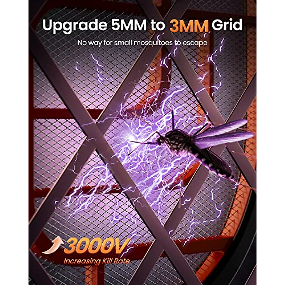 GAIATOP Electric Fly Swatter, 3000V Battery Powered Handheld Fly Zapper, 3-Layer Protection Grid Bug Zapper Racket for Home Bedroom Kitchen Office Backyard Patio Indoor Outdoor