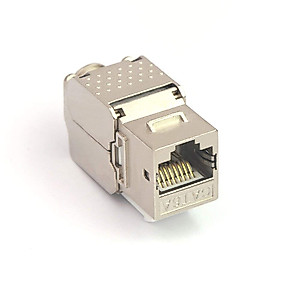 VCE RJ45 Cat6A Shielded Keystone Jacks 12-Pack, 10Gbps Easy Toolless Modular Jacks PoE for 23 to 26 AWG Solid or Stranded S/FTP Ethernet Cable
