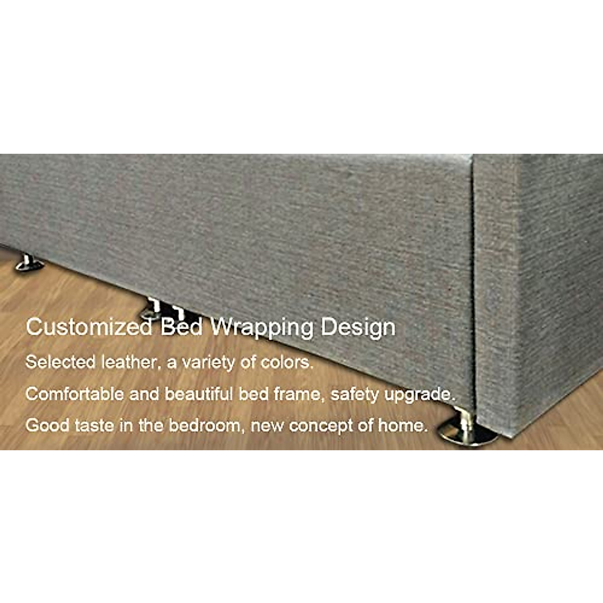 Bangshin Effort Saving and Buffer-Descending Queen Storage Bed, Safety Devices, Cushion Design, Cat Scratch Leather Covered, Reinforced Bottom Plate and 9 cm Rust-Resistant High Feet.