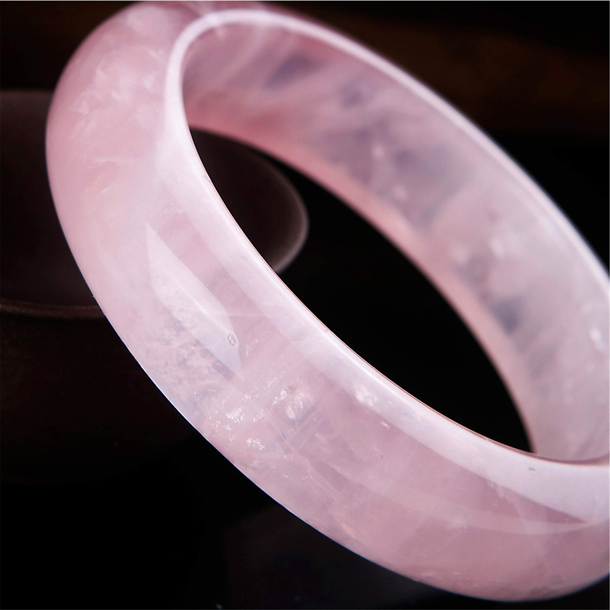 Genuine Jewelry Bangle Natural Rose Quartz Crystal Bangle Inner Diameter 61mm