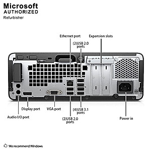 HP ProDesk 400 G4 SFF High Performance Business Desktop Computer, Intel Core i3-6100 3.7GHz, 16G DDR4, 512G SSD, WiFi, BT, 4K Support, DP, VGA, Windows 10 Pro 64 English/Spanish/French(Renewed)