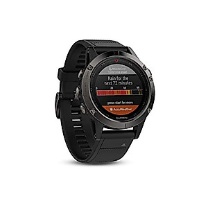 Garmin fēnix 5, Premium and Rugged Multisport GPS Smartwatch, Slate Gray/Black Band, 47 MM