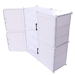 Gdrasuya10 Portable Shoe Rack, 6 Tier Shoe Storage Cabinet 24 Pair DIY Shoe Storage Shelf Organizer, Resin Shoe Shelves Organizer for Closet Hallway Bedroom Entryway (White)