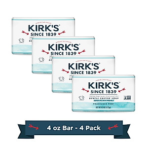 Kirk's Original Coco Castile Soap Fragrance Free 4 oz, Pack 18