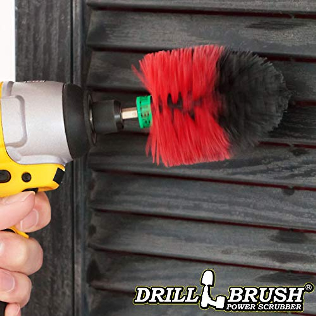 Drill Brush - Outdoor Scrub Brush - Patio, Concrete Pools, Bird Bath, Garden Fountains, Statues - Monuments and Headstones - Granite, Marble Cleaner - Spin Brush