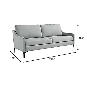 Modway EEI-6019-LGR Corland Upholstered Fabric Sofa, Light Gray