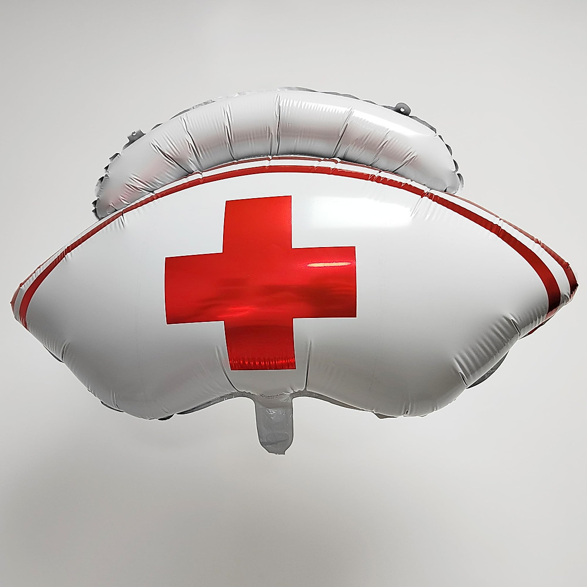 SYNUO Nurse Hat Foil Balloons 27inch White Nurse Graduation Party Decoration Supplies (5Pcs)