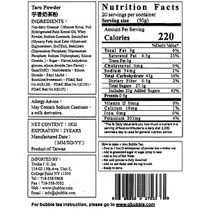 Qbubble Tea Powder Taro Powder, 2.2 Pound