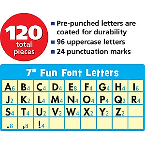 Teacher Created Resources 77282 Electric Bright 7" Fun Font Letters