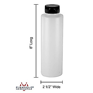 Pinnacle Mercantile Condiment Squeeze Bottles with Flip Top Hinged Black Cap 16 oz Set of 5 (Perfect for Condiments, Sauces, Dressings, BBQ, Ketchup) Made USA