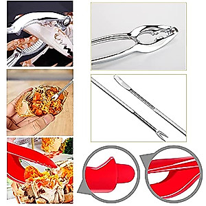 26 PCS Seafood Tools Include Crab Crackers, Seafood Scissors, Lobster Sheller, Crab Hammer,and Shellfish Forks,Nutcracker Set