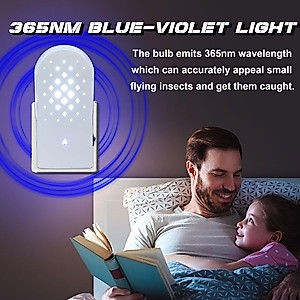 Phosooy 2 Packs Plug-in Mosquito Traps with 10 Glue Boards, Indoor Wall Insect Catchers with 365nm Blue-Violet Lights for Mosquitos, Moths, Fruit Flies, Gnats and Other Small Flying Bugs