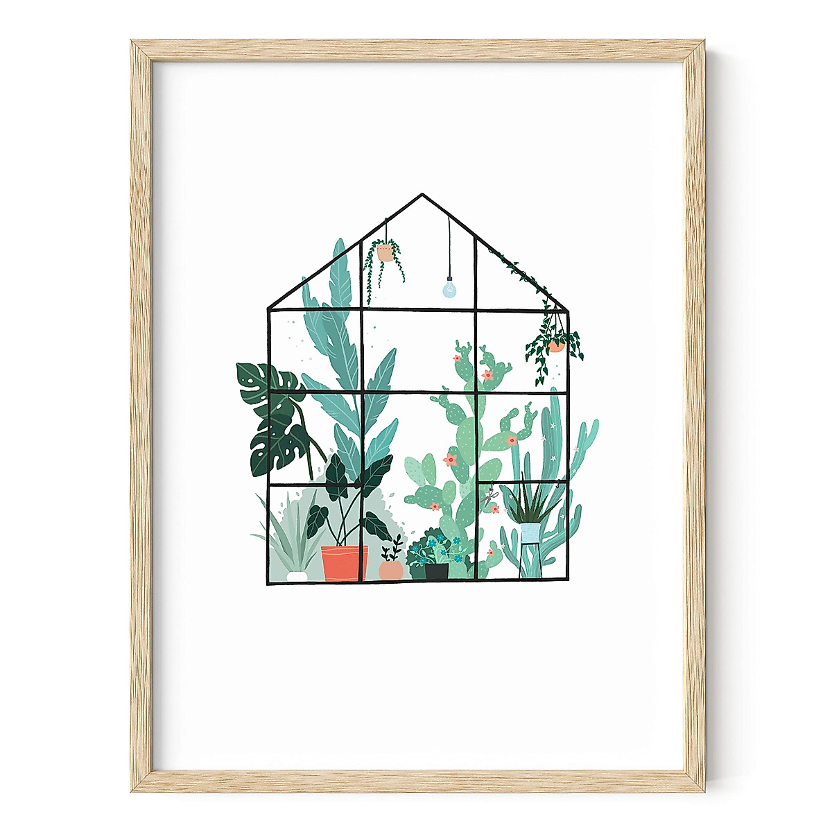HAUS AND HUES Plant Pictures Wall Art Succulent Art Wall Decor Plant Prints Wall Art & Botanical Plant Wall Art Prints (Greenhouse, 12L x 16W, Unframed)
