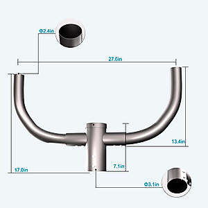 Lightdot Double Bullhorn Bracket for LED Parking Lot Light，180 Degree Mounting Bracket with 2-3/8" Slip Fitter Post Light for Dusk to Dawn Outdoor LED Shoebox Area Light Street Light