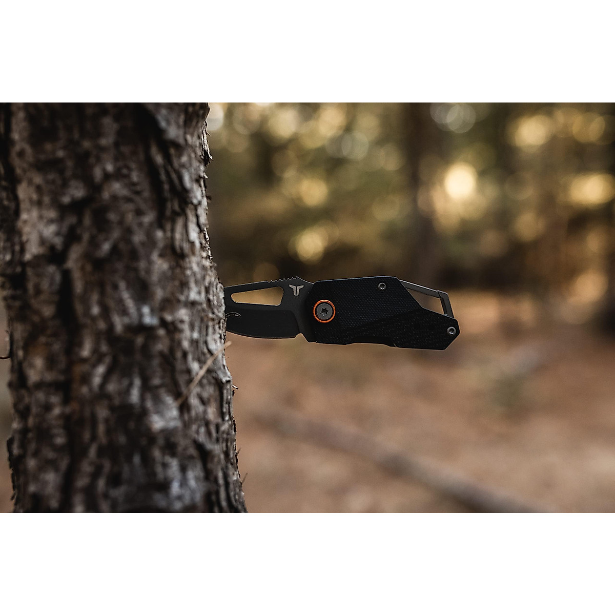 TRUE Berm Ball Bearing Keychain Knife with 1.5" Blade and G10 Handle, Black