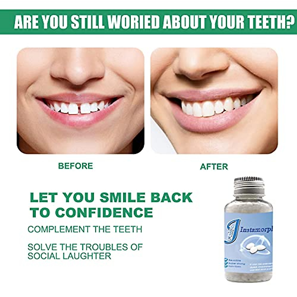 TUNKENCE FalseTeeth Kit Glue Tooth and Solid Gaps Teeth Denture Temporary Adhesive Home Textile Storage Moving Organizer