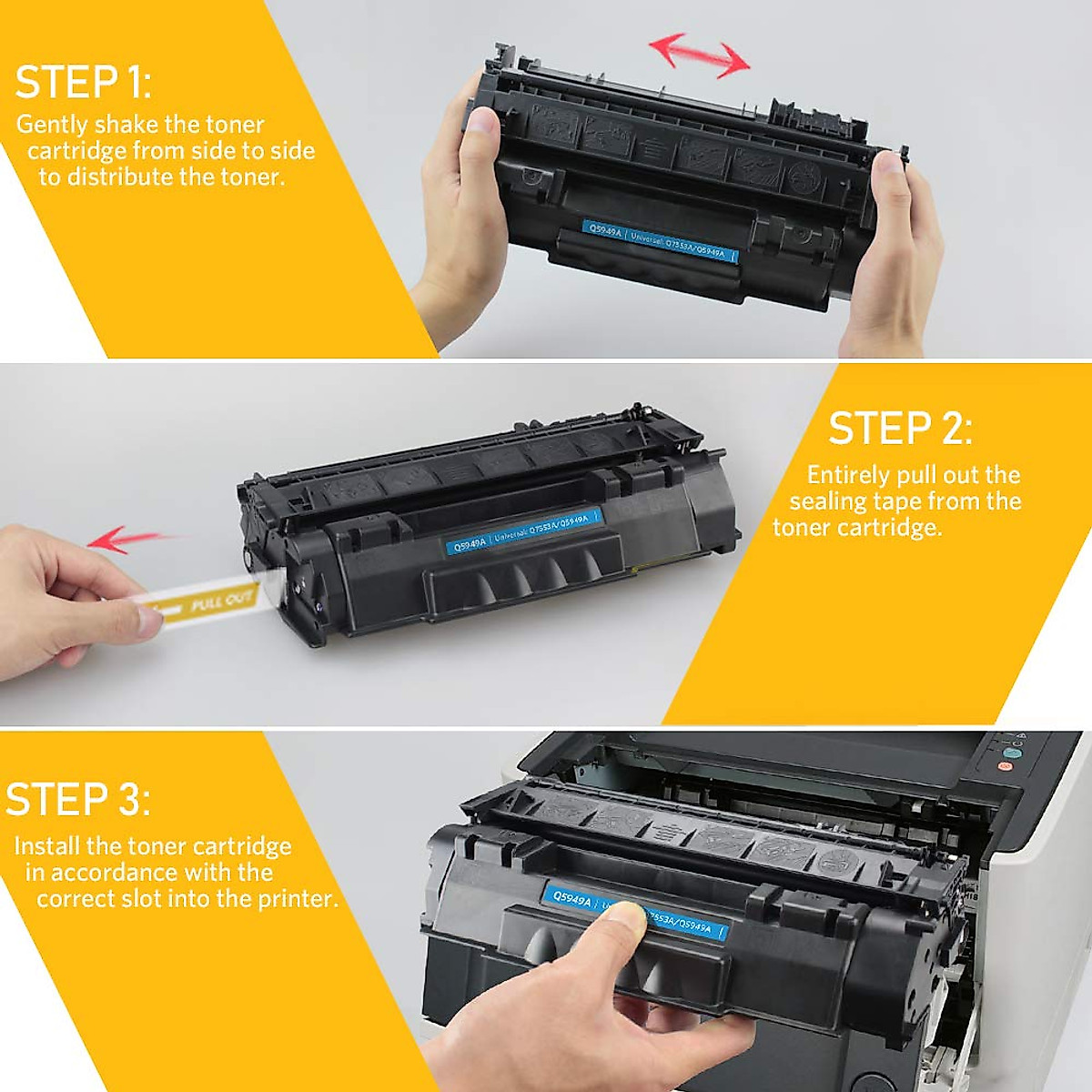 v4ink Compatible 49A 53A Toner Cartridge Replacement for HP Q5949A Q7553A for use with HP 1320 1320n P2015dn P2015 P2015n 3390 3392 1160 P2014 M2727nf MFP Printer (Black,2 Packs)