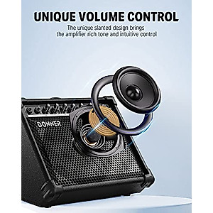 Donner DKA-20 Keyboard Amplifier 20 Watt Keyboard AMP with Aux in and Two Channels, Bass Guitar Amp, Piano Amplifier, Electronic Drum Speaker Support for Microphone Input