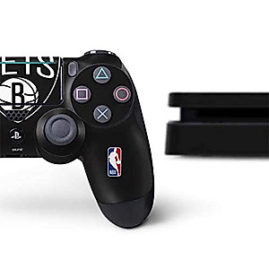Skinit Decal Gaming Skin Compatible with PS4 Slim Bundle - Officially Licensed NBA Brooklyn Nets Large Logo Design