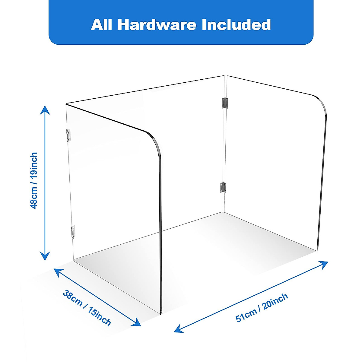 Desk Shields for Classroom - Clear Acrylic Plexiglass Barrier for Counter, Trifold Sneeze Guard for Desk, Restaurant, Table, Classroom, Teacher, Student