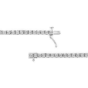Haus of Brilliance .925 Sterling Silver 1.0 Cttw Lab Grown Diamond Illusion-Set Miracle Plate Tennis Bracelet (G-H Color, VS1-VS2 Clarity) - Size 7.25"